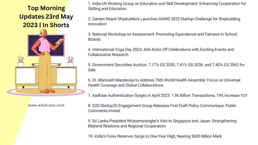23rd May 2023: Top Morning Updates - EduKraze