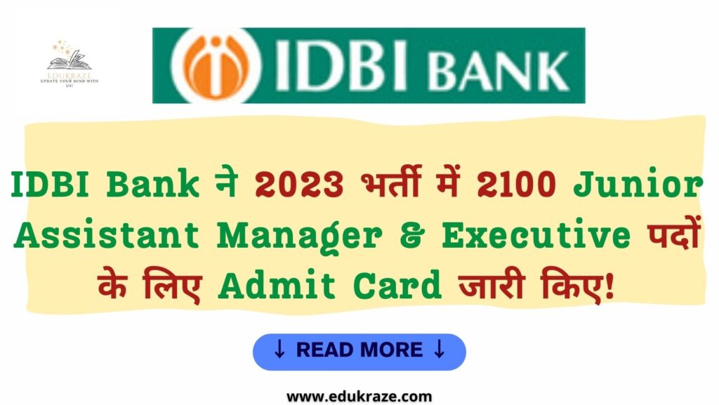 IDBI Bank Releases Admit Cards For Junior Assistant Manager (JAM ...