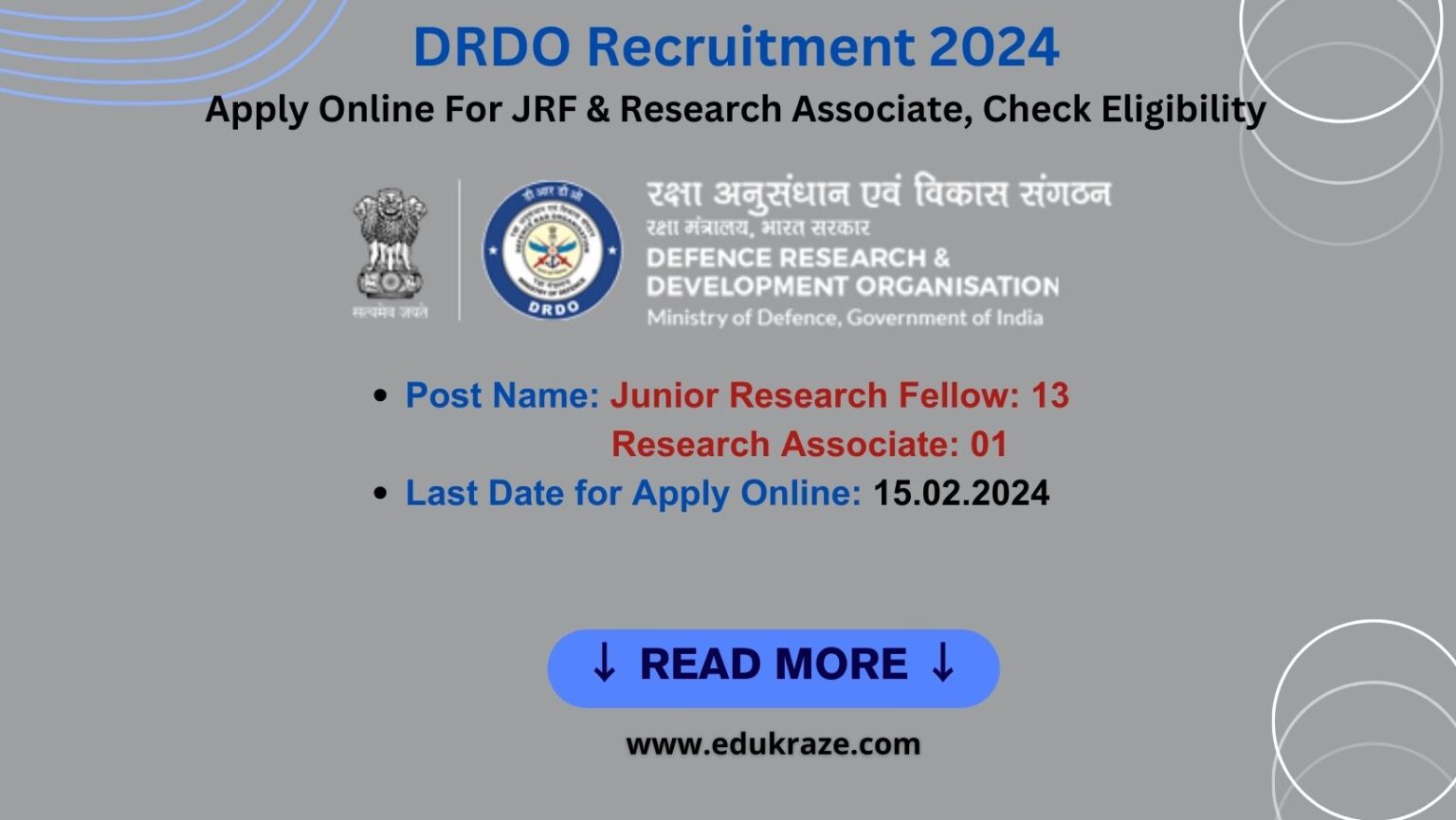 DRDO Recruitment 2024 | Chandigarh | Salary Up To Rs. 67,000 - EduKraze