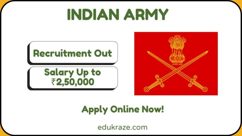 INDIAN ARMY RECRUITMENT OUT FOR TECHNICAL GRADUATE COURSE. - EduKraze